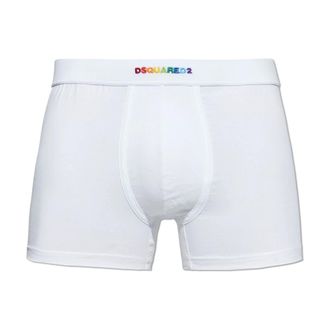 Dsquared2 Homme, Sous-v&ecirc;tements, Blanc, Taille: 2XL Boxer Briefs en coton avec logo