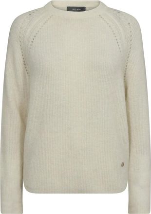 Mos Mosh MOS Mosh, Femme, Pulls, Beige, Taille: 36 FR Pull en Tricot Doux avec Col Rond
