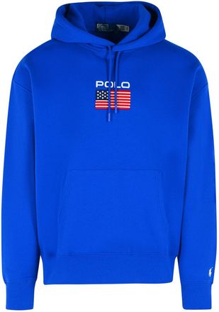 Polo Ralph Lauren Sweat Sport en coton m&eacute;lang&eacute; bleu