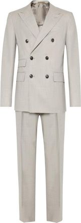 HUGO BOSS Zweireihiger Anzug L-Heston aus Schurwolle mit Spitzfasson in