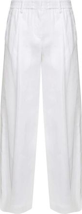 Brunello Cucinelli Femme, Pantalons, Blanc, Taille: 36 FR Pantalon de surv&ecirc;tement sartorial