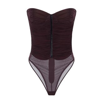 Elisabetta Franchi Stretch Jersey Bodysuit - - Tops - Damen - Braun - S
