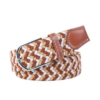 Generic Ceinture &eacute;lastique en toile tiss&eacute;e avec boucle ardillon tricot&eacute;e pour homme et femme, 55, 3.3cmX107cm