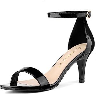 Allegra K Sandales &agrave; Talon Aiguille pour Femmes Avec Bout Ouvert et Talon Aiguille Noir 37