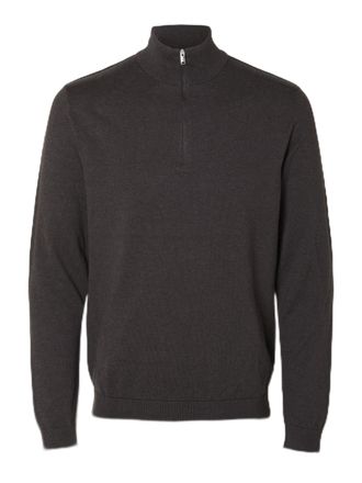 Selected Selected Homme Herren Slhberg Half Zip Cardigan Noos Strickpullover, Chocolate Torte, S EU
