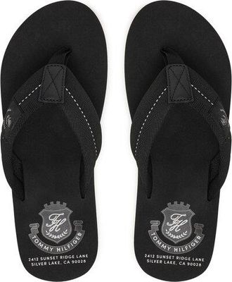 Tommy Hilfiger Zehentrenner Patch Hilfiger Beach Sandal FM0FM05804 Schwarz