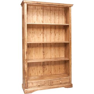 Biscottini International Country B&uuml;cherregal aus massivem Lindenholz natur L109xPR36xH180 cm. Made in Italy