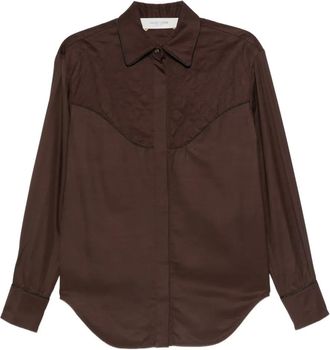 Golden Goose chemise à empiècement matelassé - Marron