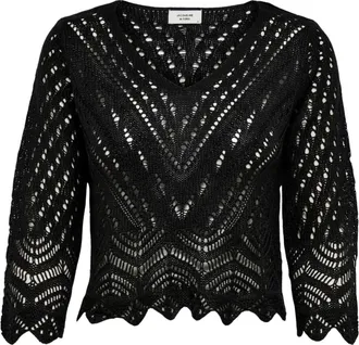 Jacqueline de Yong Jacqueline de Yong, Femme, Pulls, Noir, Taille: 38 FR Jdynew Sun 3/4 Cropped Pullover