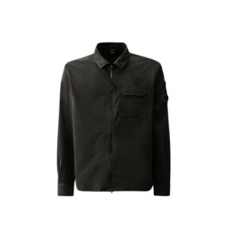 C.P. Company Bio-Baumwoll-Gabardine-Hemd - - Jackets - Herren - Schwarzk - XL