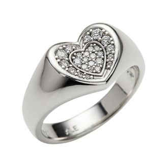 Pandora Strahlender Herz Pav&eacute; Siegelring - - Accessories - Damen - Grau - 52 MM