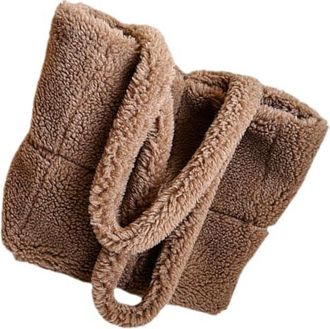 Hemoton Sac Fourre-tout Pelucheux pour Femmes Grand Sac &agrave; Bandouli&egrave;re Doux Peluche Mignon et Spacieux pour Shopping et Usage Quotidien