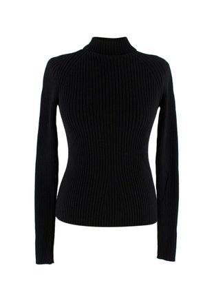 A.W.A.K.E. Mode Black Ribbed Backless Top Size XS