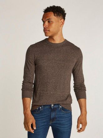 Calvin Klein Rundhalspullover MOULINE CN SWEATER mit Logoprint