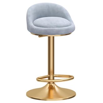 Generic Barhocker mit Theke, drehbare Barhocker mit H&ouml;henverstellung, samtbezogener Barstuhl mit niedriger R&uuml;ckenlehne und Fu&szlig;st&uuml;tze f&uuml;r Zuhause, K&uuml;che, Esszi