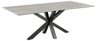 M&ouml;belando Esstisch >Heaven< in Grau, Glas-Keramik, Stahl - 200x75,5x100cm (BxHxT)