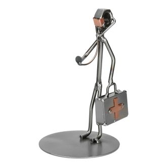 Metalika Schraubenm&auml;nnchen Arzt mit Koffer, Metallfigur, Metallm&auml;nnchen, Handarbeit, Handmade, Stahlfigur, Geschenkidee, Handgefertigte Dekorative Figur, +gege
