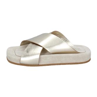 Moma Leder-Pantoletten - - Shoes - Damen - Grau - 37 EU
