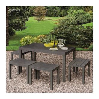 Dmora Table dextérieur Dmoto, Table à manger rectangulaire, Table de jardin polyvalente pour lintérieur et lextérieur, 100% Made in Italy, 138x78h72 cm