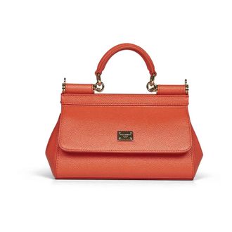 Dolce & Gabbana Femme, Sacs, Orange, Taille: ONE Size Mini Sac &agrave; Main Sicily