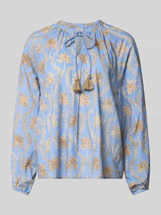 Emily van den Bergh Bluse mit Tunikakragen und Quasten
