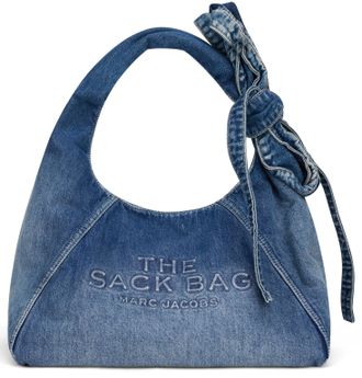 Marc Jacobs Womens Denim Shoulder Bag Medium Wash Indigo Cotton Handbags Hand
