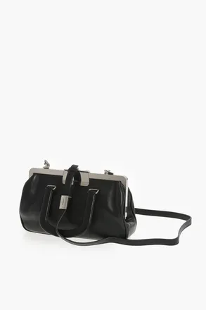Max Mara Leather Handbag with Silver-Effect Details Max Mara