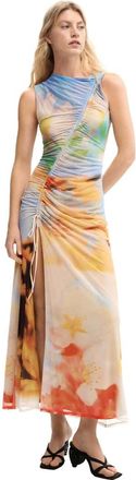 Desigual robe longue drap&eacute;e multicolore