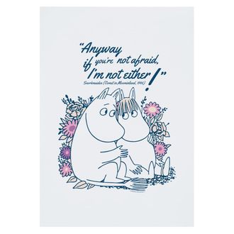 Moomin Poster mit Zitat Not Afraid Comet in Moominland, A4, Wandkunst, englische Aufschrift Snorkmaiden
