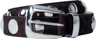 Khaite Femme, Accessoires, Brun, Taille: 80 CM Ceinture en cuir clout&eacute;e