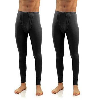 Sesto Senso Messieurs Lot de 2 Caleçon Long hermiques Homme k2 (Noir, XXL)
