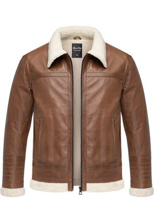Amaci & Sons Lederjacke OATMAN Lederjacke Herren gef&uuml;llte Fell Lederjacke