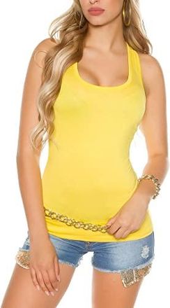 Koucla Débardeur basique avec décolleté Ringer S, jaune, S