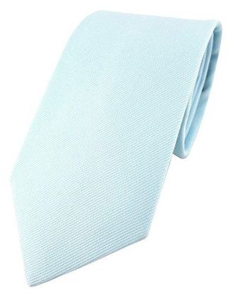 TigerTie Cravate design unie - 100 % coton - Largeur de la cravate : 8 cm. - Bleu - Taille Unique