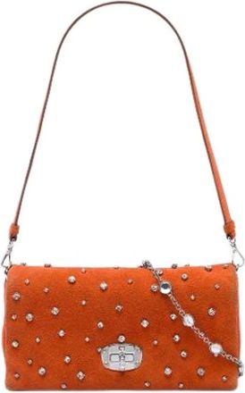 Miu Miu Sac bandouli&egrave;re en daim Pre-owned - Femme - Pre-owned - Orange - Taille: ONE Size