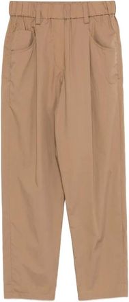 Brunello Cucinelli Femme, Pantalons, Beige, Taille: 44 FR Pantalon de surv&ecirc;tement cinq poches en popeline l&eacute;g&egrave;re avec Monili
