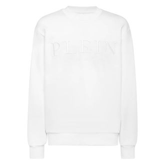 Philipp Plein Homme, Sweatshirts et sweats &agrave; capuche, Blanc, Taille: 4XL Round Neck LS SweaT-shirt