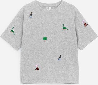 Arket Besticktes T-Shirt -Grau