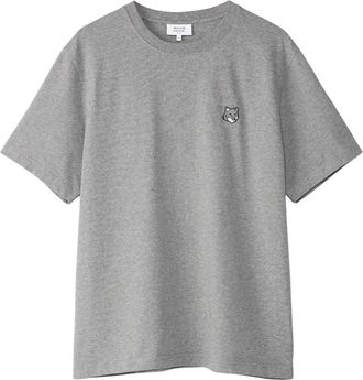 Maison Kitsun&eacute; Homme, Tops, Gris, Taille: XL Fox Head Comfort T-Shirt