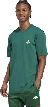 adidas Mens Mini Pizza Graphic T-Shirt Collegiate Green XS