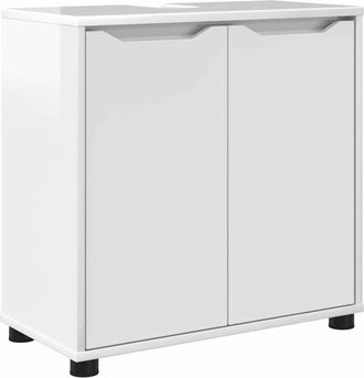 vidaXL Badezimmerwaschbecken-Schrank Hochglanz Wei&szlig; 60 x 30 x 60 cm vidaXL