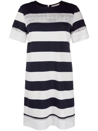 Twin-Set robe courte &agrave; rayures - Blanc