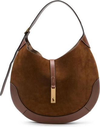 Ralph Lauren Femme, Sacs, Brun, Taille: ONE Size Foldover Shoulder Bag