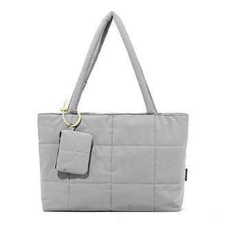 Generic Sac &agrave; main matelass&eacute; tendance et l&eacute;ger sous les bras pour femme, travail, shopping, voyage, quotidien, gris clair, 340x100x280mm