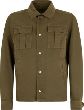 Herno Homme, Vestes, Vert, Taille: L Chemise &agrave; poches appliqu&eacute;es