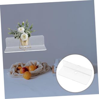 Cabilock Transparentes Schwebendes Wandregal aus Minimalistisches Design Selbstklebendes Bohrfreies Regal für Wohnzimmer Badezimmer Schlafzimmer Platzsparendes