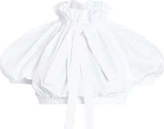 Patou ruffled volume top - Wei&szlig;