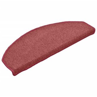 vidaXL Tapis descalier 15 pi&egrave;ces 65 x 24 x 4 cm Bordeaux Demi-rond Grand vidaXL