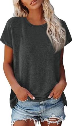 Generic TOFOTL Lot de Tee Shirt Femme Ample V&ecirc;tements Grandes Tailles pour Rondes Maillot Haut Ete Manche Courte &Eacute;t&eacute; Col Rond Classique Femme Tee Soiree R&eacute;tro