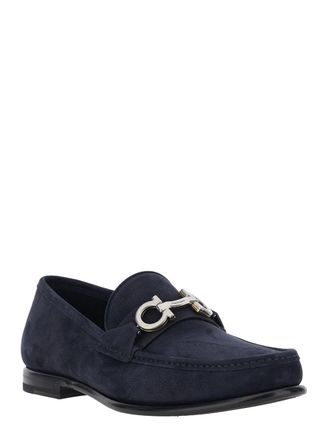 Ferragamo Mens Loafers Avril Blue Calf Leather